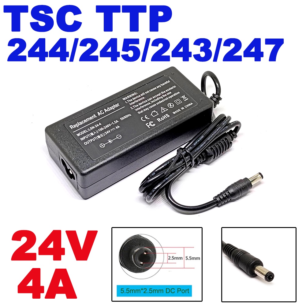 Power Adaptor 24V 4A AC Adapter Power Charger for TSC TTP 244 / 245 ...