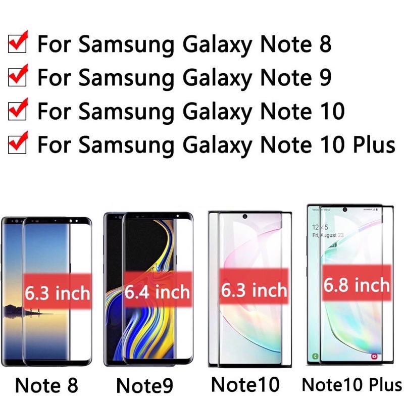 ฟิล์มกระจกนิรภัย Samsung Galaxy Note9 Note8 Note 10/10 Plus ฟิล์มกันจอแตก | Shopee Thailand