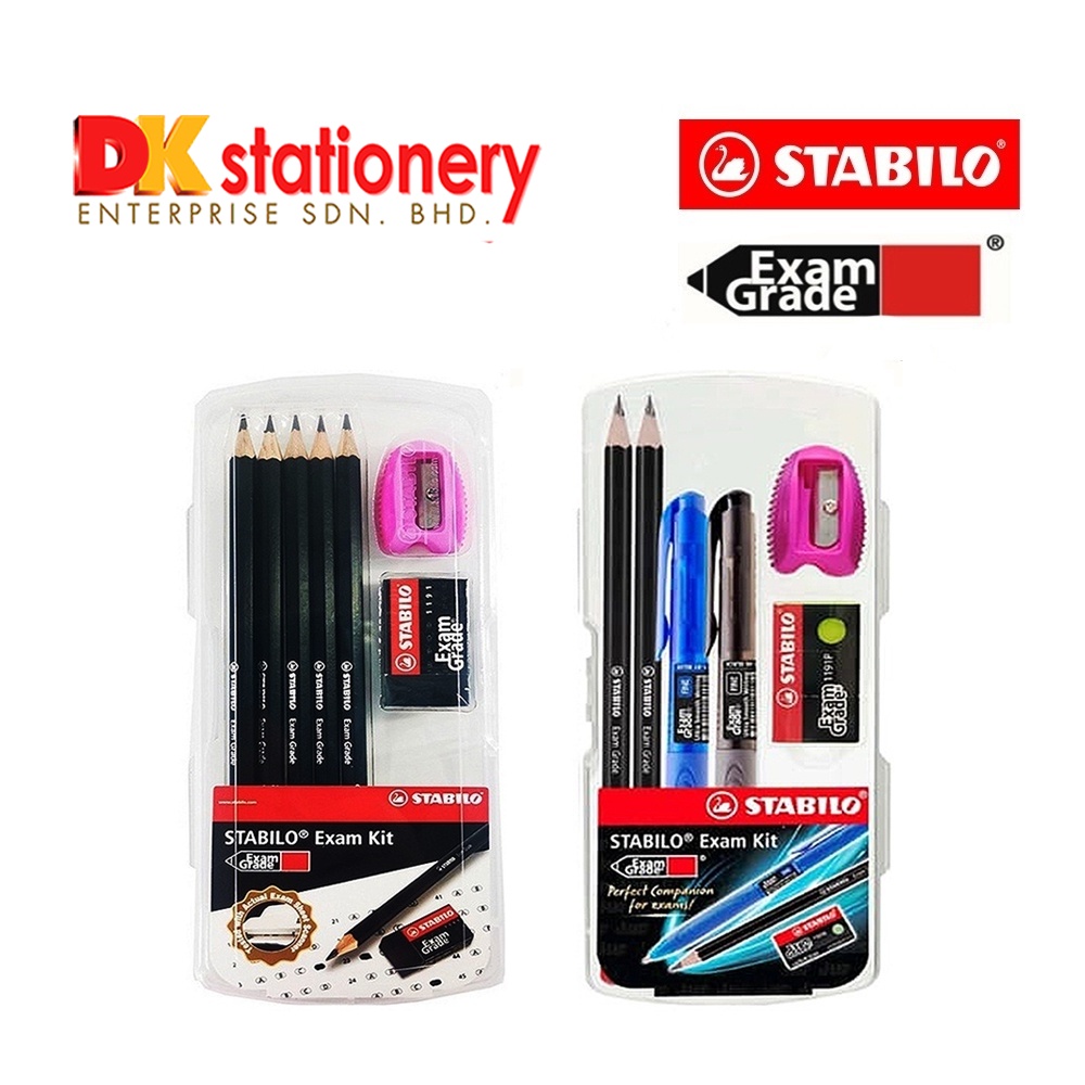 Stabilo Exam Grade Kit 2B Pencil + Pen + Sharpener + Eraser | Shopee ...