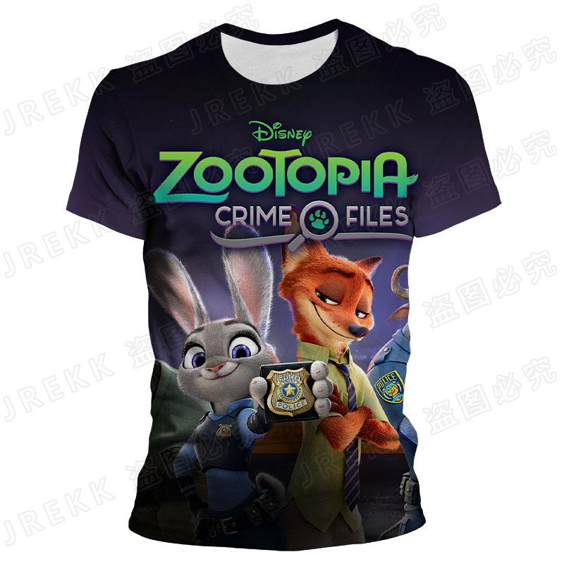 Zootopia Nick Judy Cartoon kids Girls Tshirt 3d Print Baby T- Shirt ...