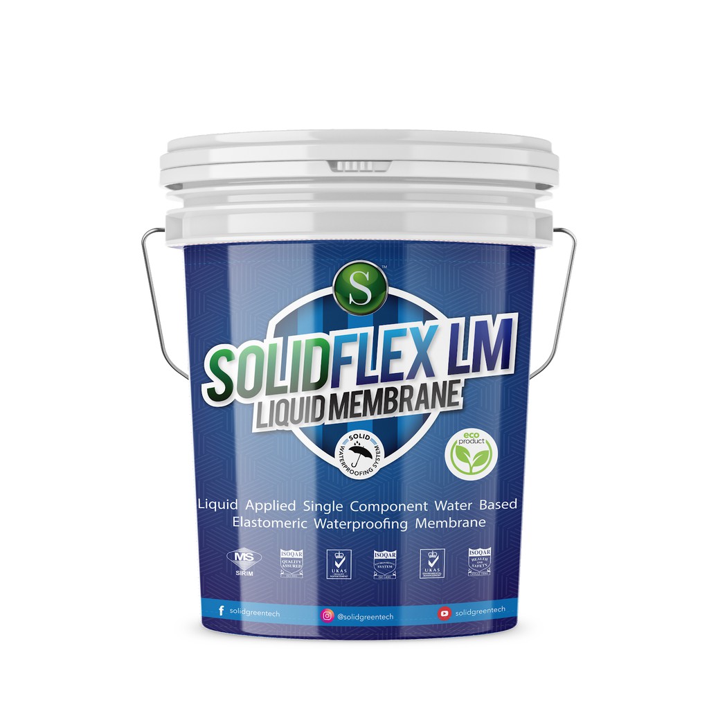 SOLIDFLEX LM WATERPROOFING ROOFSEAL - อะคริลิคทากันซึมยืดหยุ่นได้ 900%ทาเคลือบผิวคอนกรีตป้องกัน ...