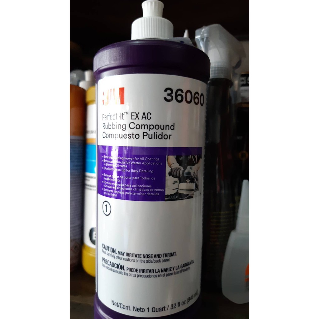 3M 06060 Perfect-it Rubbing Compound น้ำยาขัดหยาบ ลบรอยเส้น สีขาว เบอร์ ...