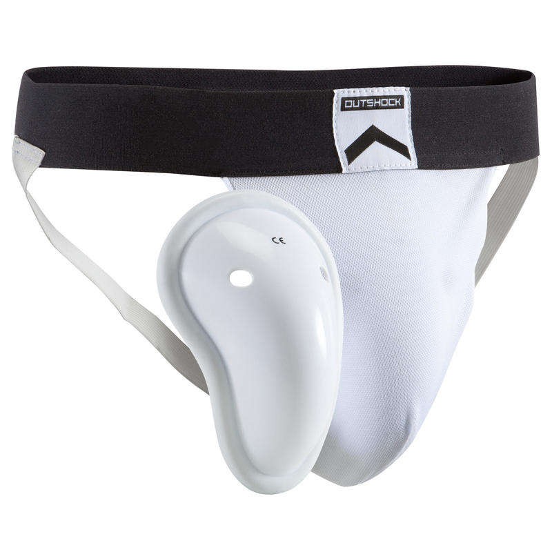 จ็อกสแตรปพร้อมกระจับรุ่น (สีขาว) Groin Guard Jock Strap Cup | Shopee ...