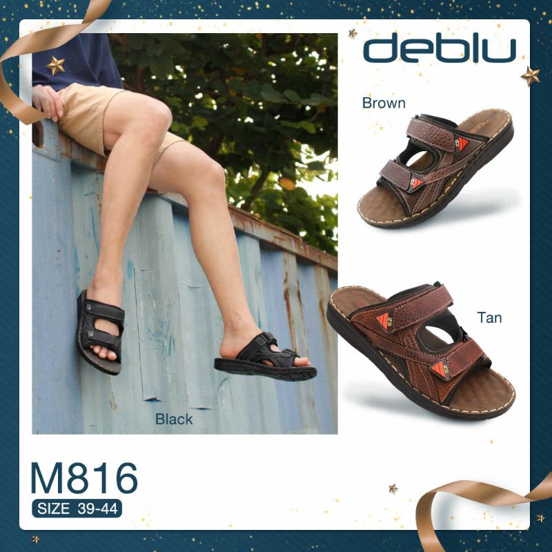 NFshoes ถูกสุด! รองเท้าแตะผู้ชาย รองเท้าแตะเพื่อสุขภาพ Deblu เดอบลู รุ่น M816 พื้นเย็บ เบา ใส่ ...