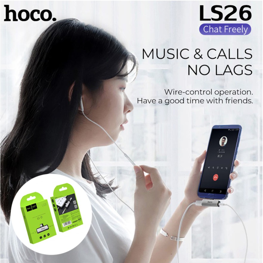 Hoco รุ่น LS26 ตัวแปลงหัวชาร์จ สำหรับเสียบสายชาร์จ Type-C เเละสายหูฟัง ...