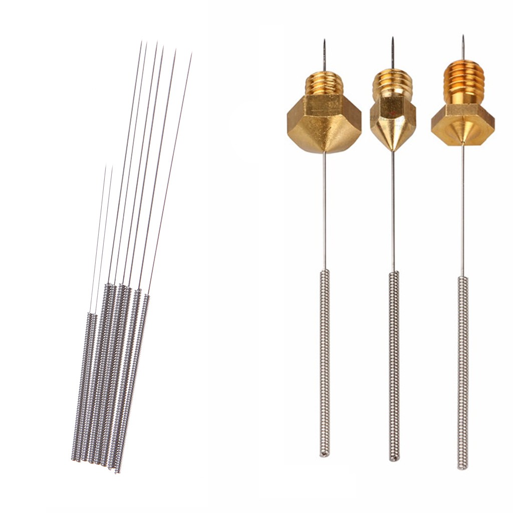 1 Set Stainless Steel Nozzle Cleaning Needle 0.2/0.25/0.3/ 0.35mm For ...