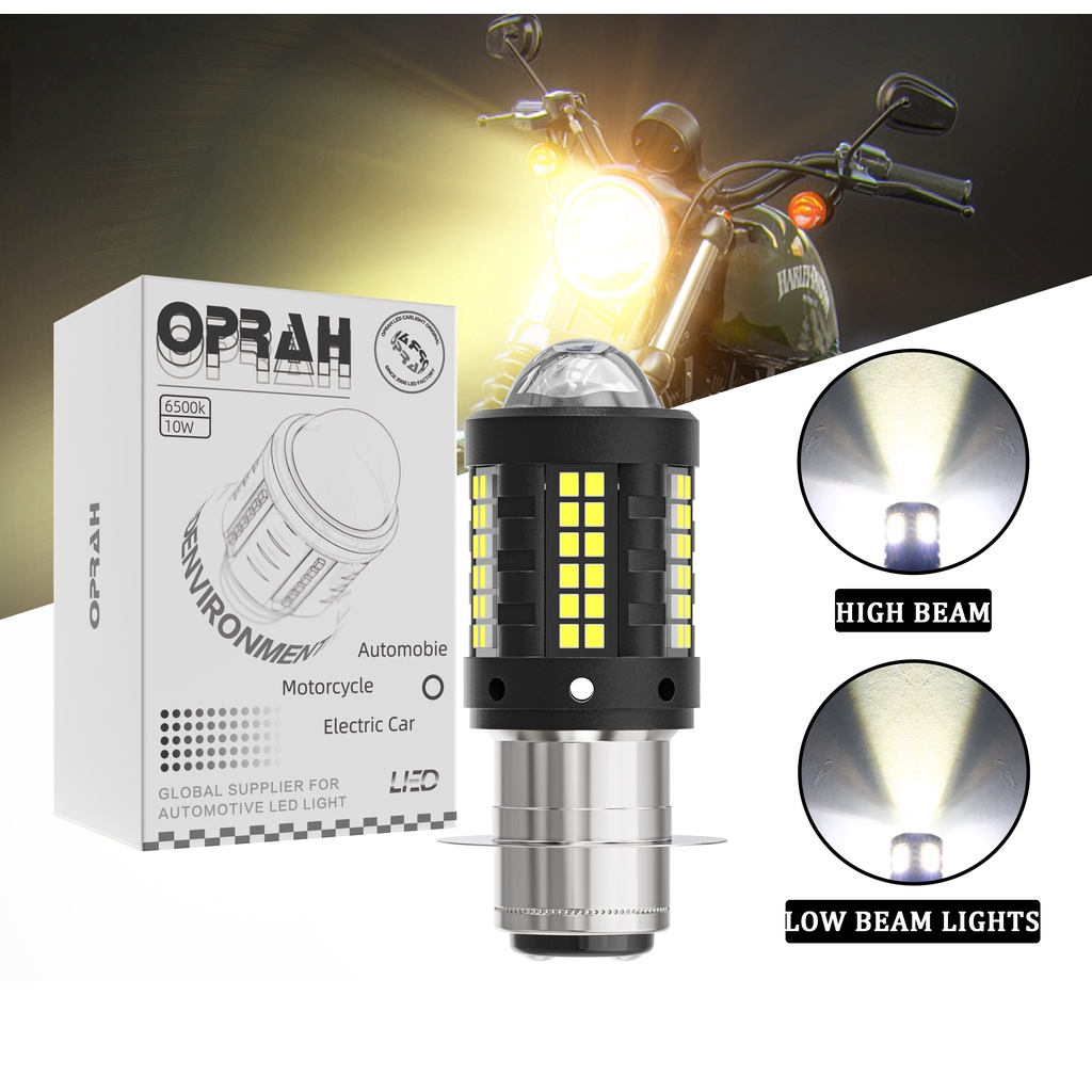 หลอดไฟตัดหมอก LED T19 H4 H6 P15D BA20D DC12V-60V สว่างมาก สองสี สําหรับรถจักรยานยนต์ 1 ชิ้น ...