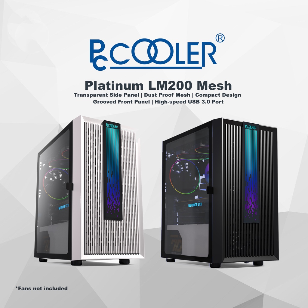 Pccooler LM200 Black MATX Desktop Computer PC Case PCC-LM200RGB-BKX ...