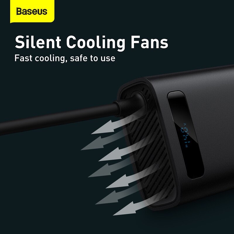 Baseus In-Car inverter 150W ปลั๊กพ่วงในรถยนต์ ปลั๊กไฟ Type C Fast ...