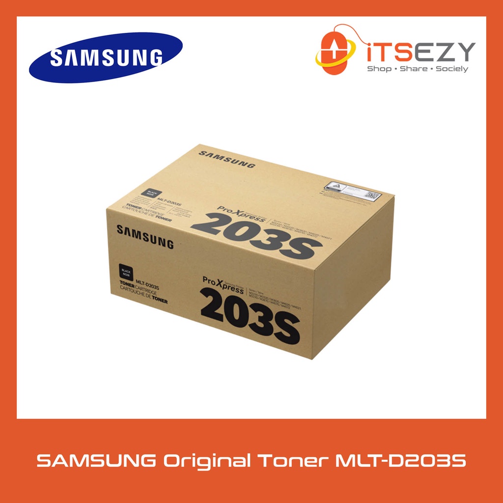Samsung 203S ตลับหมึกโทนเนอร์ สีดำ ของแท้ Black Original Toner Cartridge (MLT-D203S) | Shopee ...