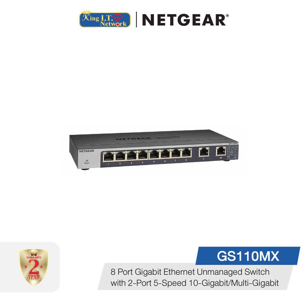 NETGEAR (GS110MX) 8-Port Gigabit Ethernet Unmanaged Switch with 2-Port ...