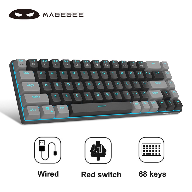 Magegee MK-Box คีย์บอร์ดเล่นเกม แบบใช้สาย 68 คีย์ Type-C 60% มีไฟแบ็ค ...