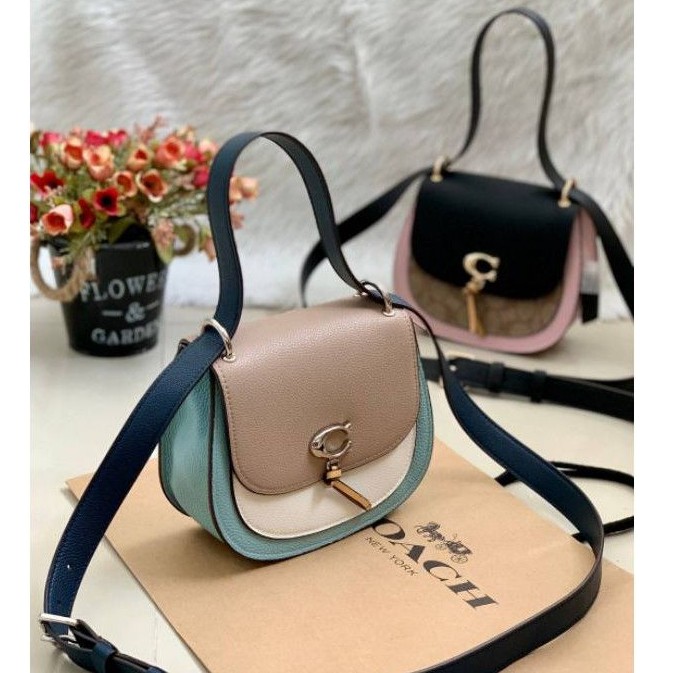 COACH REMI SADDLE BAG IN COLORBLOCK | Shopee Thailand