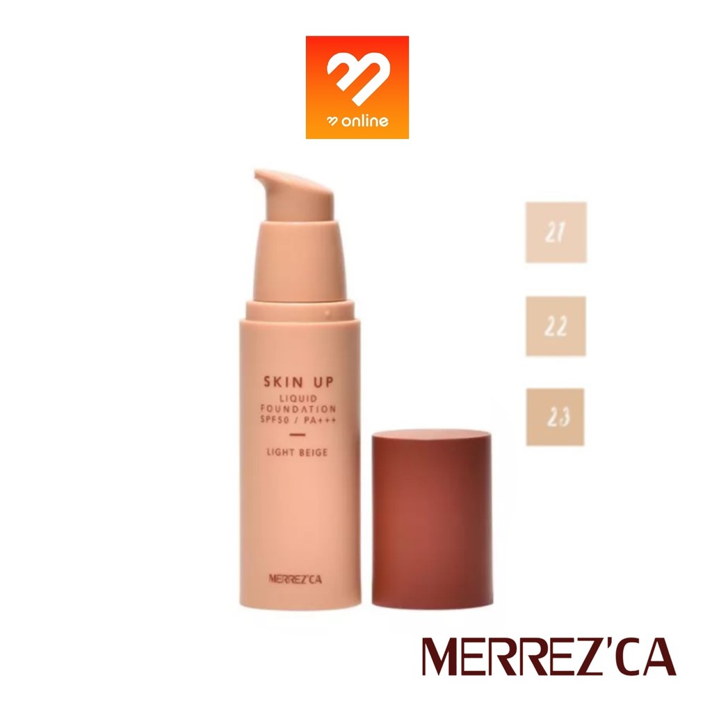 ล๊อตใหม่ #หัวปั๊ม Merrezca Skin Up Liquid Foundation Spf 50 PA+++ 30 ml ...