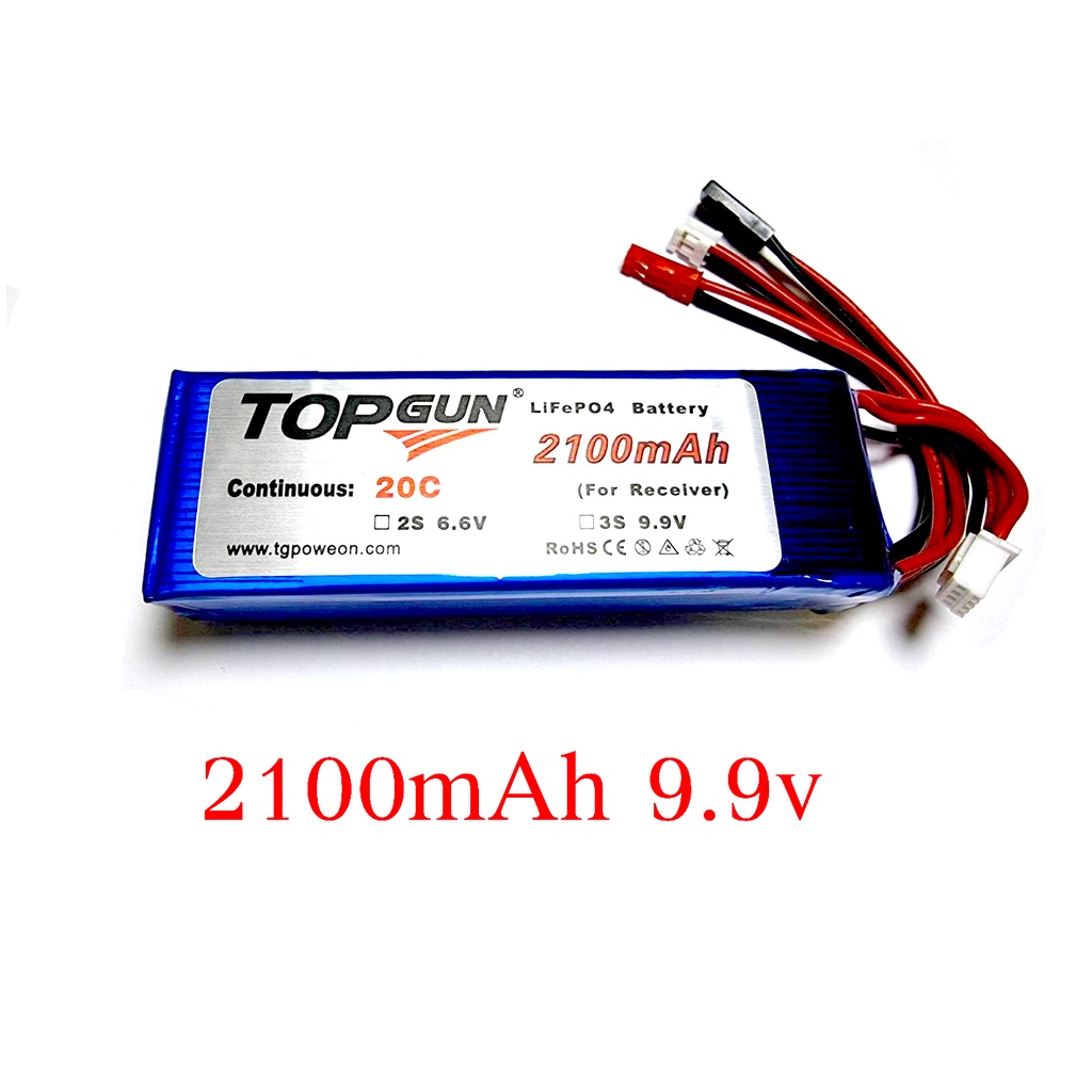 แบตเตอรี่ลิเฟ่ Topgun 2100mah 9.9v (3เซล) ใช้กับ (Futaba FF9 T10CHG ...