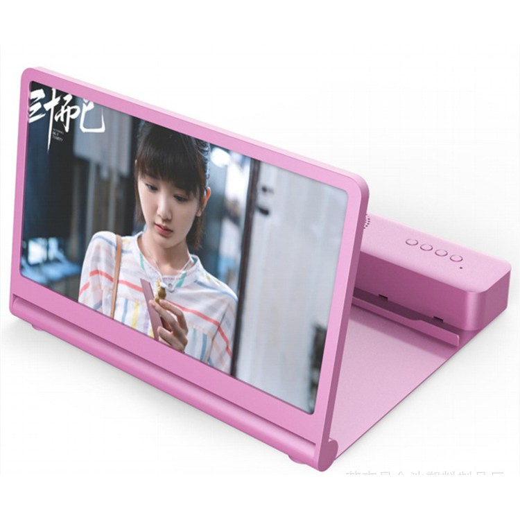 สีชมพู-Rbbขยายหน้าจอมือถือลำโพงบลูทูธ 2in1 ขนาดจอ 12นิ้ว รุ่น F12 ขยายหน้าจอให้ใหญ่ขึ้น 4-7เท่า ...