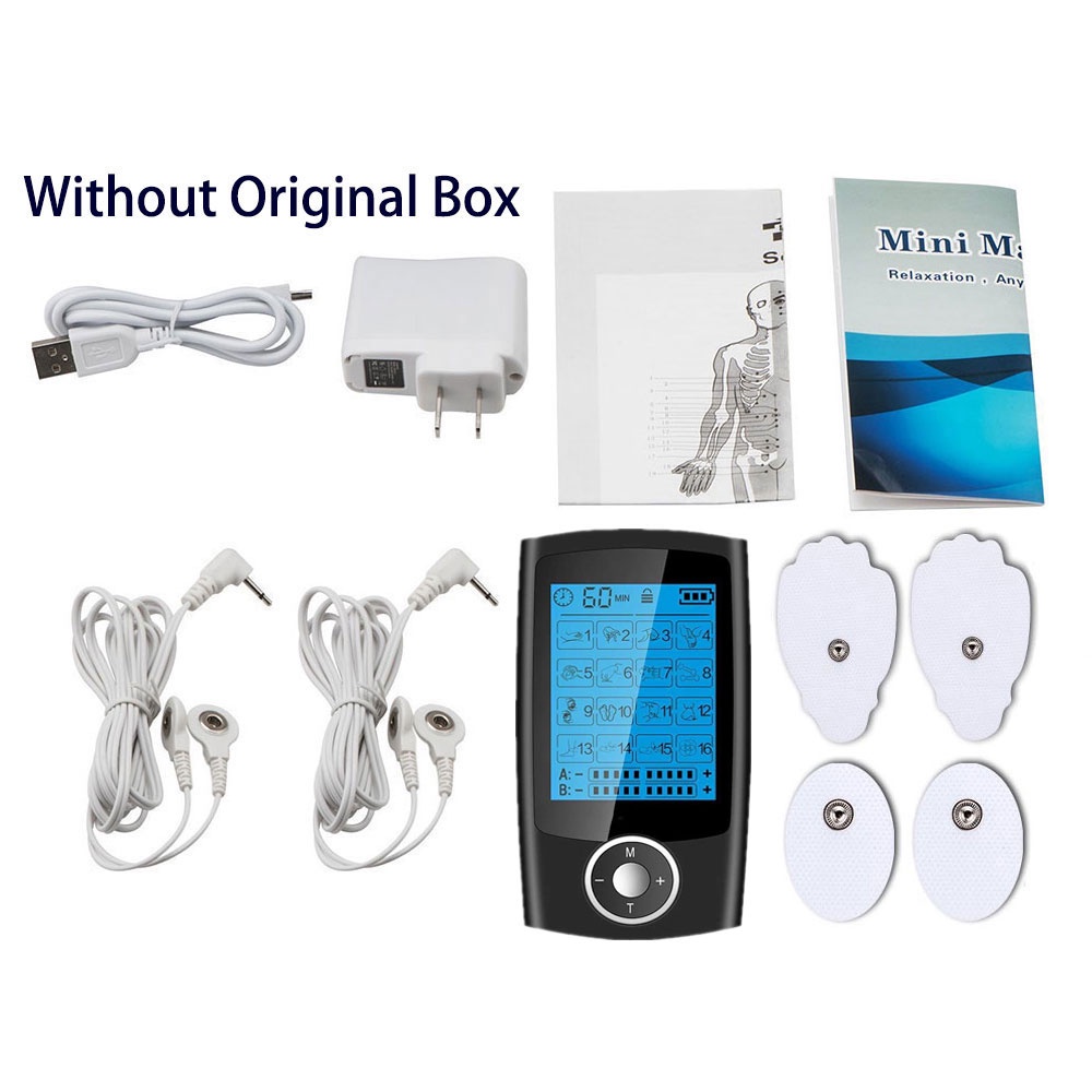 16 Modes Electric Compex Muscle Stimulator Double Channel EMS Tens ...