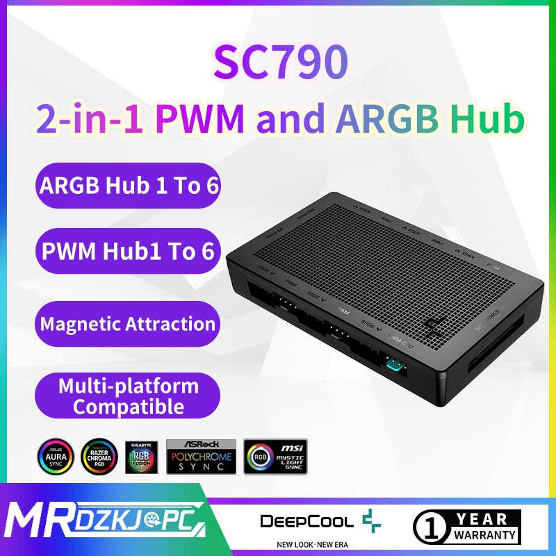 Deepcool SC790 2-in-1 PWM และ ARGB พัดลมระบายความร้อน 1 ถึง 6 ซิงโครไน ...