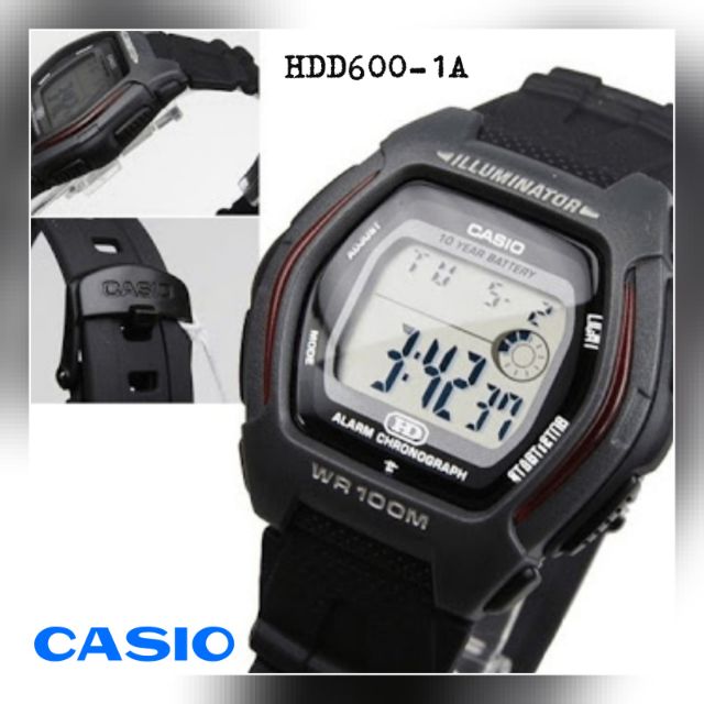 นาฬิกาข้อมือ Casio Standard รุ่น HDD600 (1A-เทาดำ) 👉ของแท้ 💯%👈 | Shopee ...