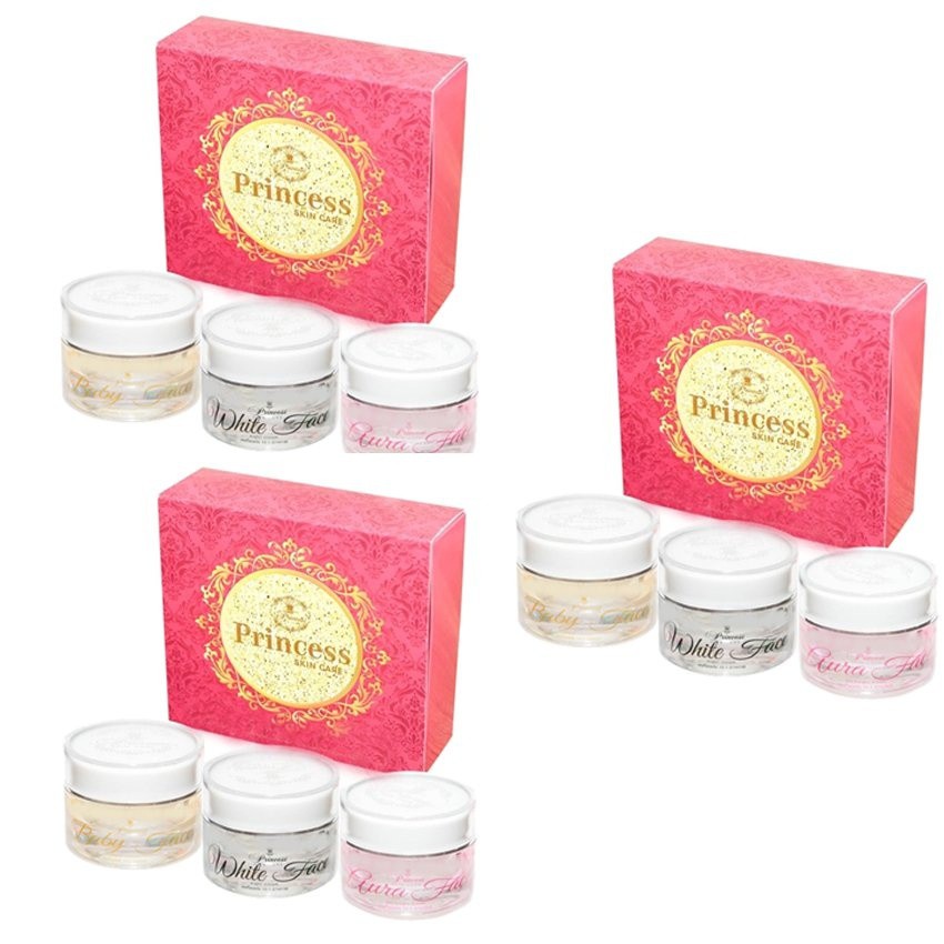 Princess Skin Care แพ็คเกจใหม่ ครีมหน้าขาว ครีมหน้าเงา ครีมหน้าเด็ก(3 ...