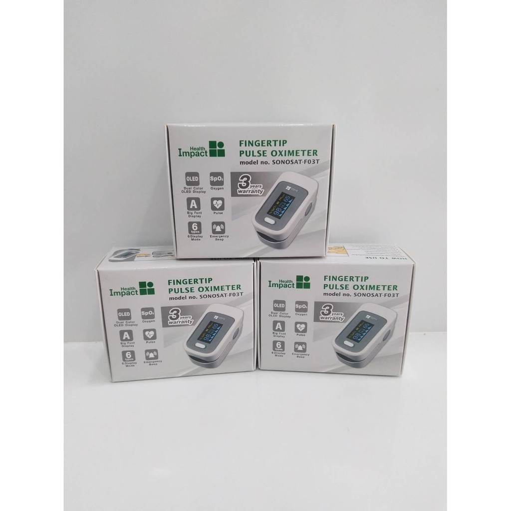 เครื่องวัดออกซิเจนปลายนิ้ว**รับประกัน 3 ปี** Health Impact Finger Pluse Oximeter รุ่น SONOSAT ...