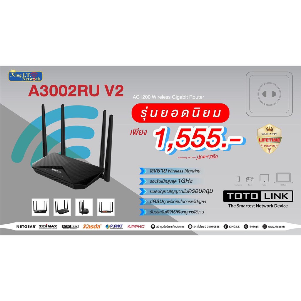Totolink A3002RU-V2, AC1200 Wireless Dual Band Gigabit Router | Shopee ...