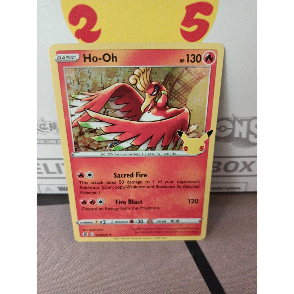 Pokemon Card "Ho-Oh Holo 001/025" ENG Celebrations | Shopee Thailand