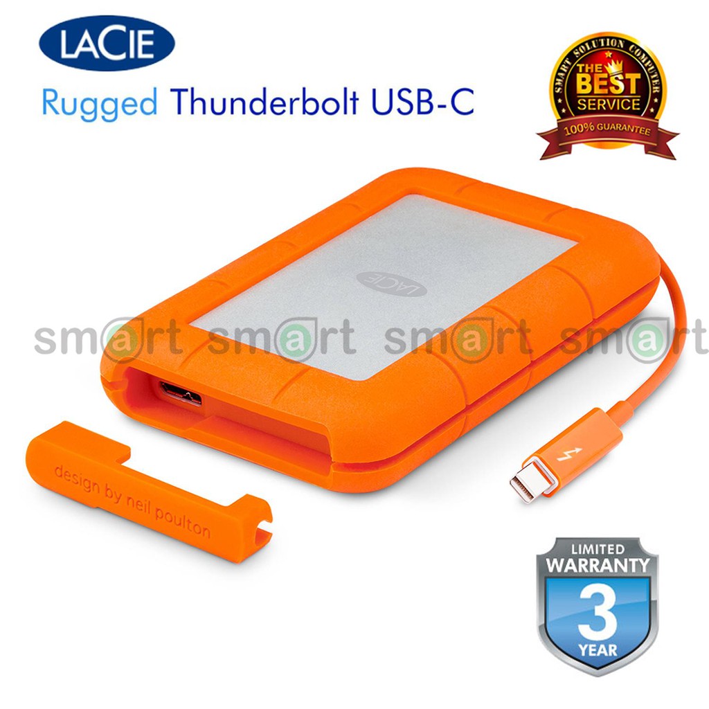 LaCie Rugged Thunderbolt USB-C 2TB Portable Hard Drives (STFS2000800 ...