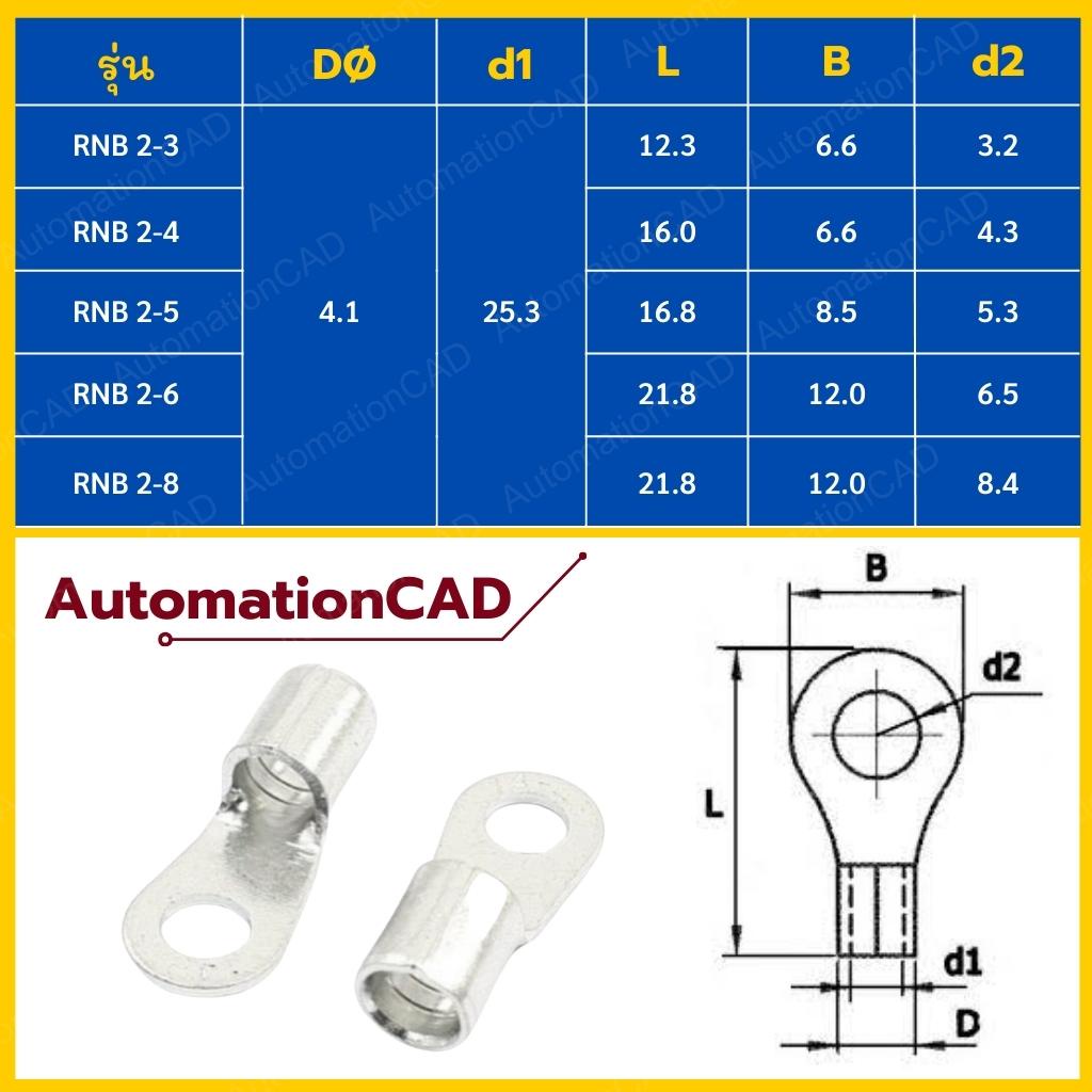 *พร้อมส่ง (100 ตัว/ถุง) หางปลากลม เปลือย RNB2-4 ใช้กับสาย1.5-2.5sq.mm หางปลาหัวกลม หางปลาเปลือย ...