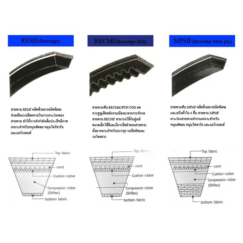(ราคาต่อเส้น)สายพาน Mitsuboshi RECMF 8500 8510 8520 8530 8540 8550 8560 ...