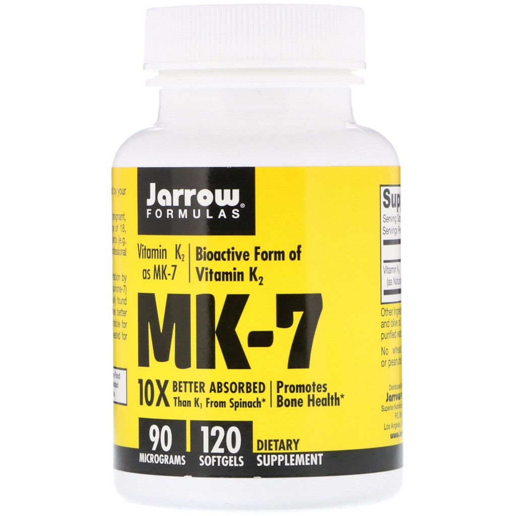 Jarrow Formulas, MK-7, Vitamin K2 as MK-7, 90 mcg, 120 Softgels, EXP ...