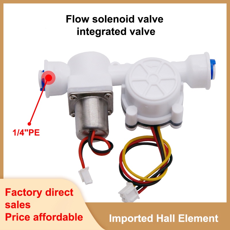 1/4" Water Flow Sensor With Electromagnetic Pulse Valve 1.75MPa PE Pipe Flow Solenoid Valve ...
