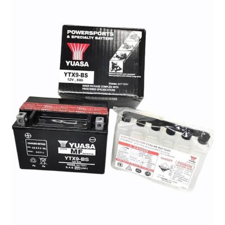 แบตเตอรี่ superbike YUASA YTX9-BS 12V 8Ah เป็นแบตเตอรี่แบบแห้งที่ใช้ ...