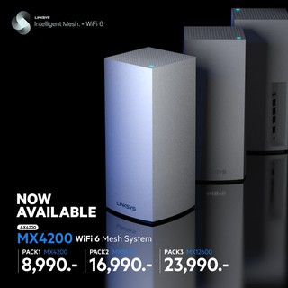 LINKSYS VELOP MX12600-AH TRI-BAND AX4200 MESH WIFI ROUTER AX4200 PACK 3 ...