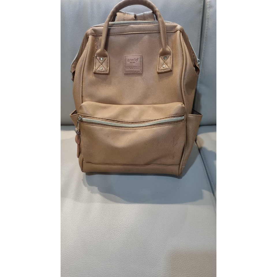 เป้ ANELLO สีน้ำตาล มือสองสภาสวย เก่าเก็บ ของแท้ 100% Size ฐานกระเป๋า ...