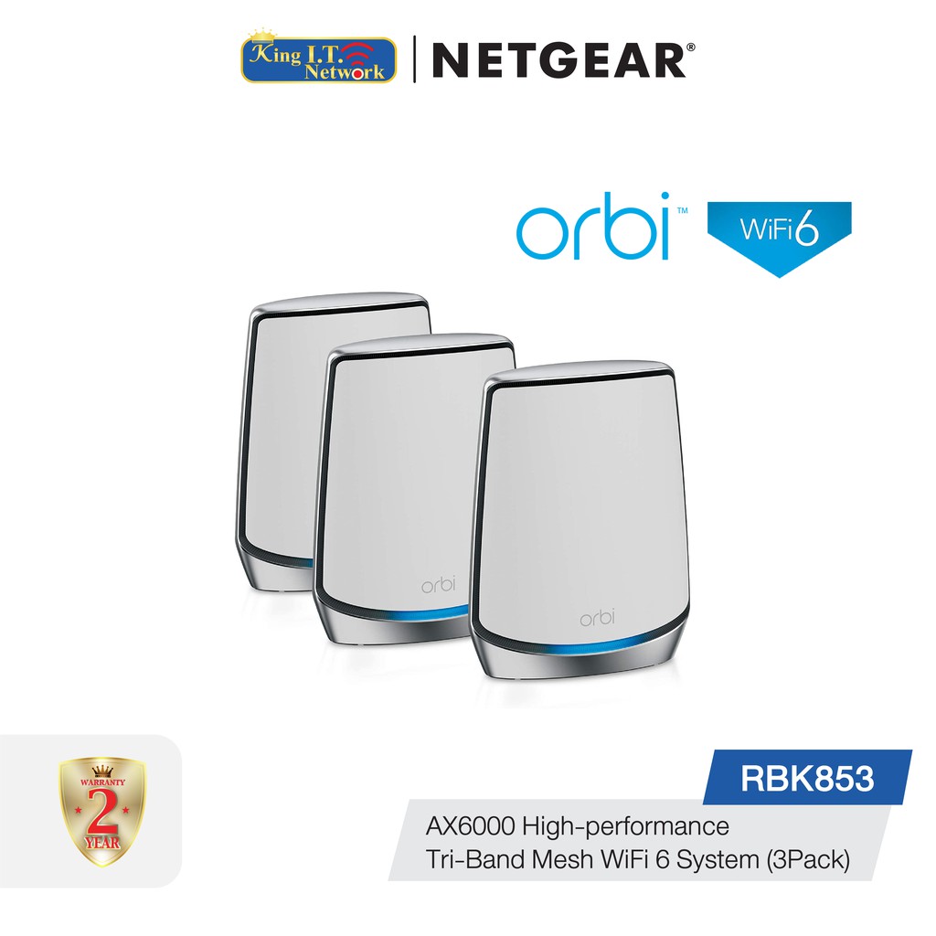 NETGEAR Orbi (RBK853) Orbi Tri-Band Mesh WiFi 6 System AX6000 | Shopee ...