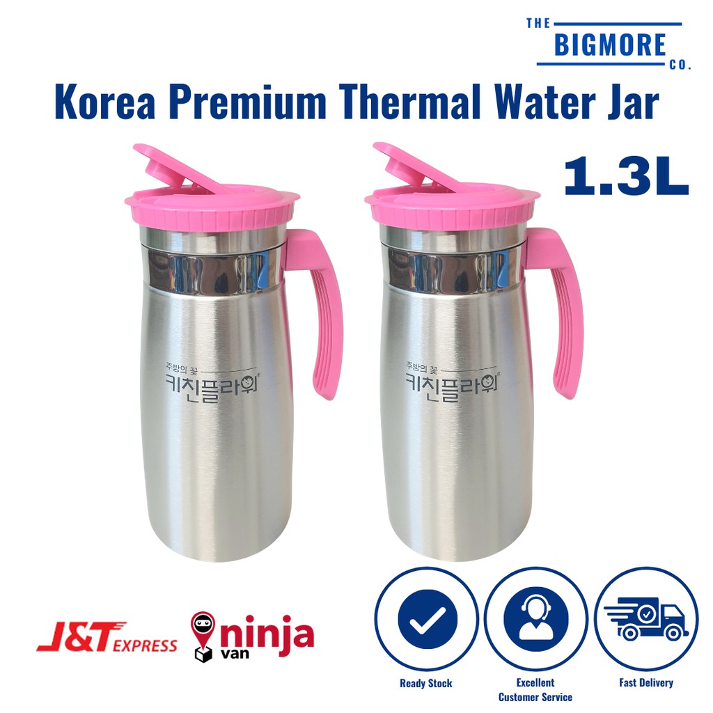 Korea Premium Stainless Steel Water Jar 1.3L 1300ml Jar Botol Flasks 1.3L | Shopee Thailand