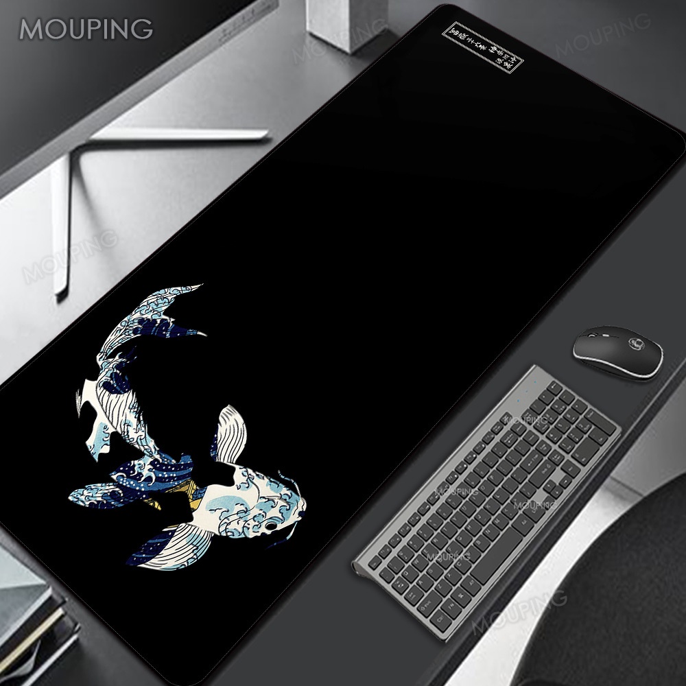 Koi Great Waves แผ่นรองเมาส์ 40x90 โต๊ะสีดํา Onami Mausagepad Dragon ...