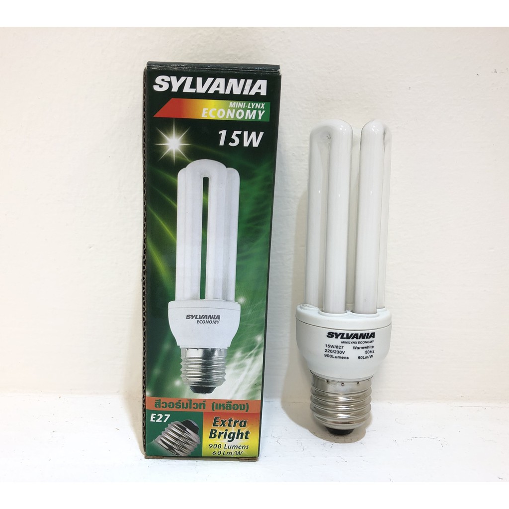 หลอดไฟ SYLVANIA MINI-LYNX ECONOMY 3U 15W E27 ( แพค 6 ดวง ) | Shopee ...