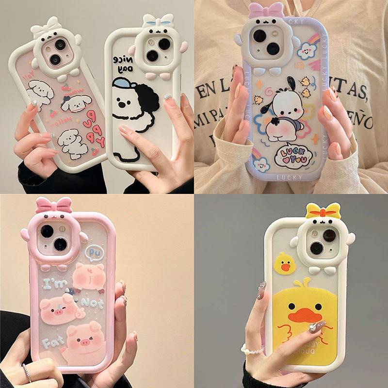 215.215.เคสโทรศัพท์มือถือ แบบนิ่ม ลายการ์ตูนสุนั สําหรับ iPhone 13 pro ...