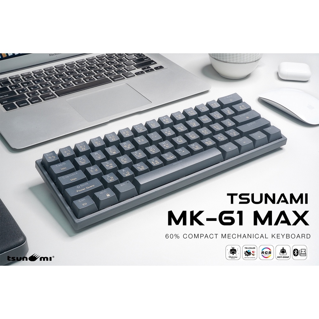 คีย์บอร์ด Tsunami outemu MK-61 Max compact mechanical keyboard ของแท้ ...