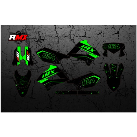 Hijau HITAM PUTIH MERAH Decal KLX 250 S FULLBODY (001) DTRACKER DTX ...