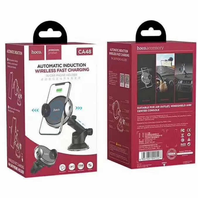 Hoco CA48 ที่จับมือถือพร้อมชาร์จไร้สายสำหรับติดคอนโซน ช่องแอร์ | Shopee ...