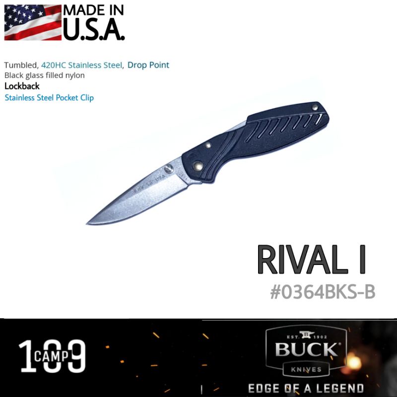 BUCK แท้ รุ่น Rival l มีดที่ผลิตมาสำหรับพกติดตัว มีน้ำหนักเบา ง่ายต่อ ...