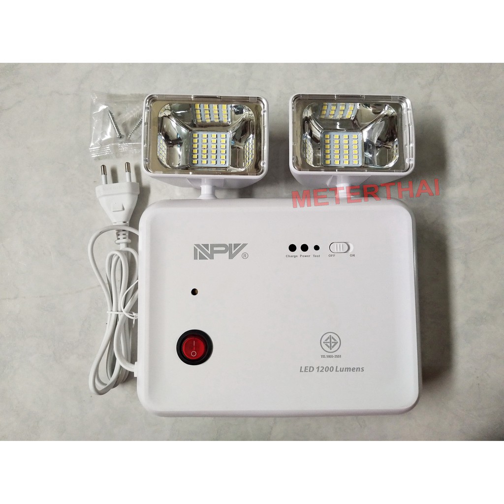 NPV LED EMERGENCY ไฟฉุกเฉิน ไฟสำรอง 10วัตต์ แสงขาว ขนาด 8x9.2.5 นิ้ว ...