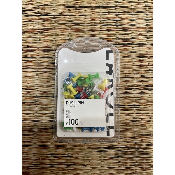 PUSH PIN หมุดปักบอร์ด คละสี มีหลายแบบ เป็นแบบแพ็ค นำเข้าจากญี่ปุ่น ...