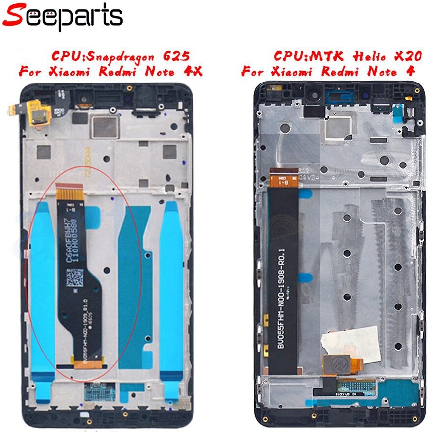 Redmi Note 4X/Note 4 Lcd พร้อมหน้าจอสัมผัส Digitizer/กรอบกลาง Bezel ...