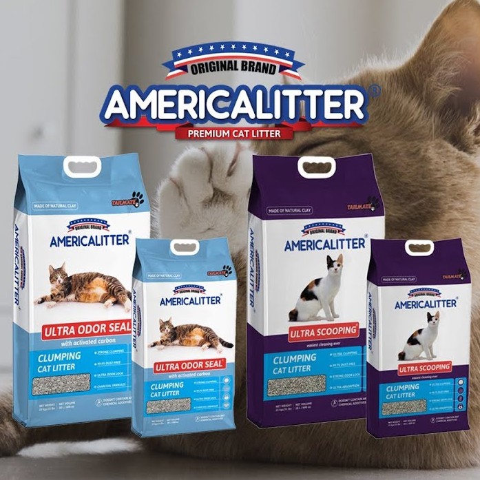 AmericaLitter Ultra Clumping sand ทรายแมวภูเขาไฟ เกาะตัวดี ไม่เหม็น ...