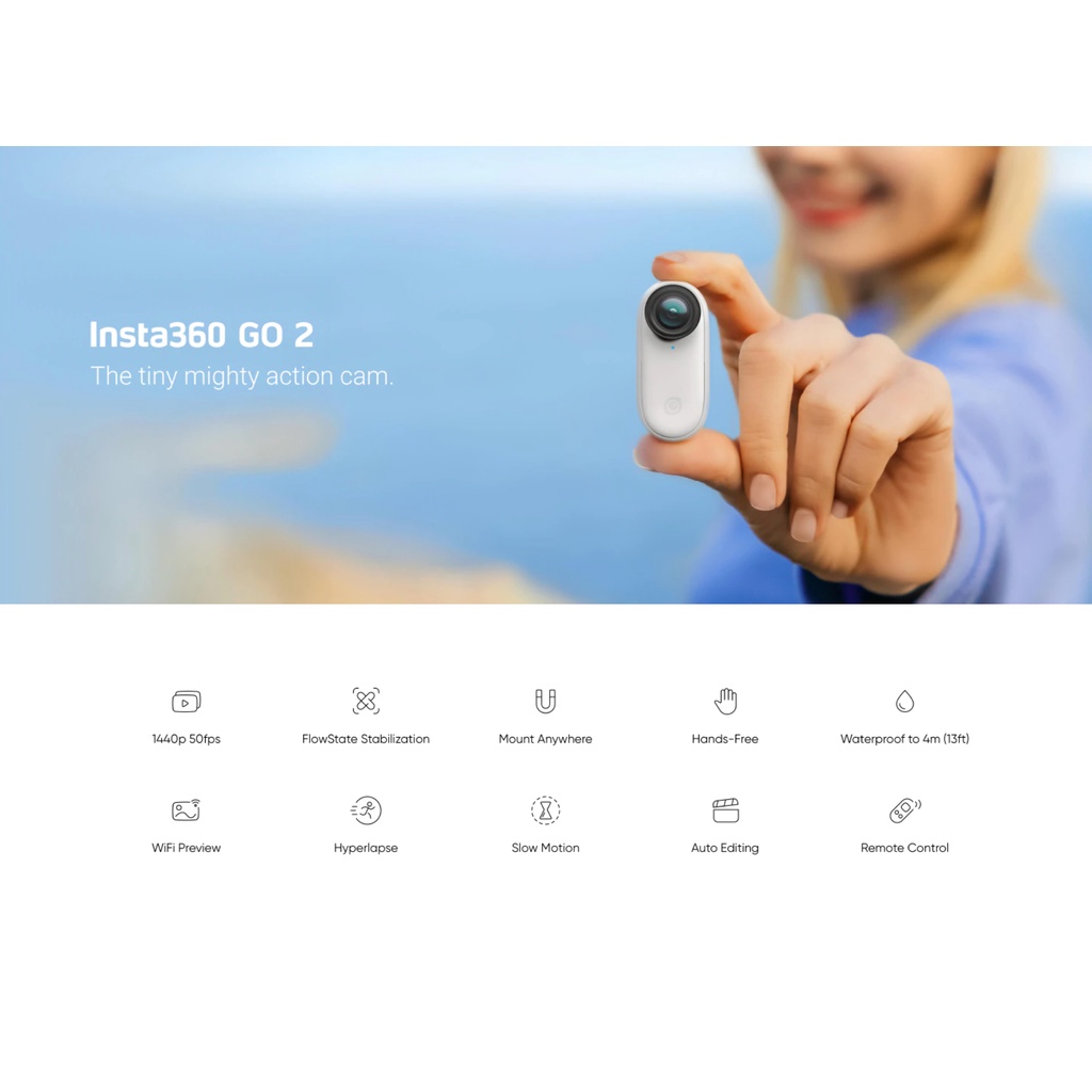 กล้องพกพา กล้อง Vlog Insta360 GO 2 Stabilized Sports Action Camera ...