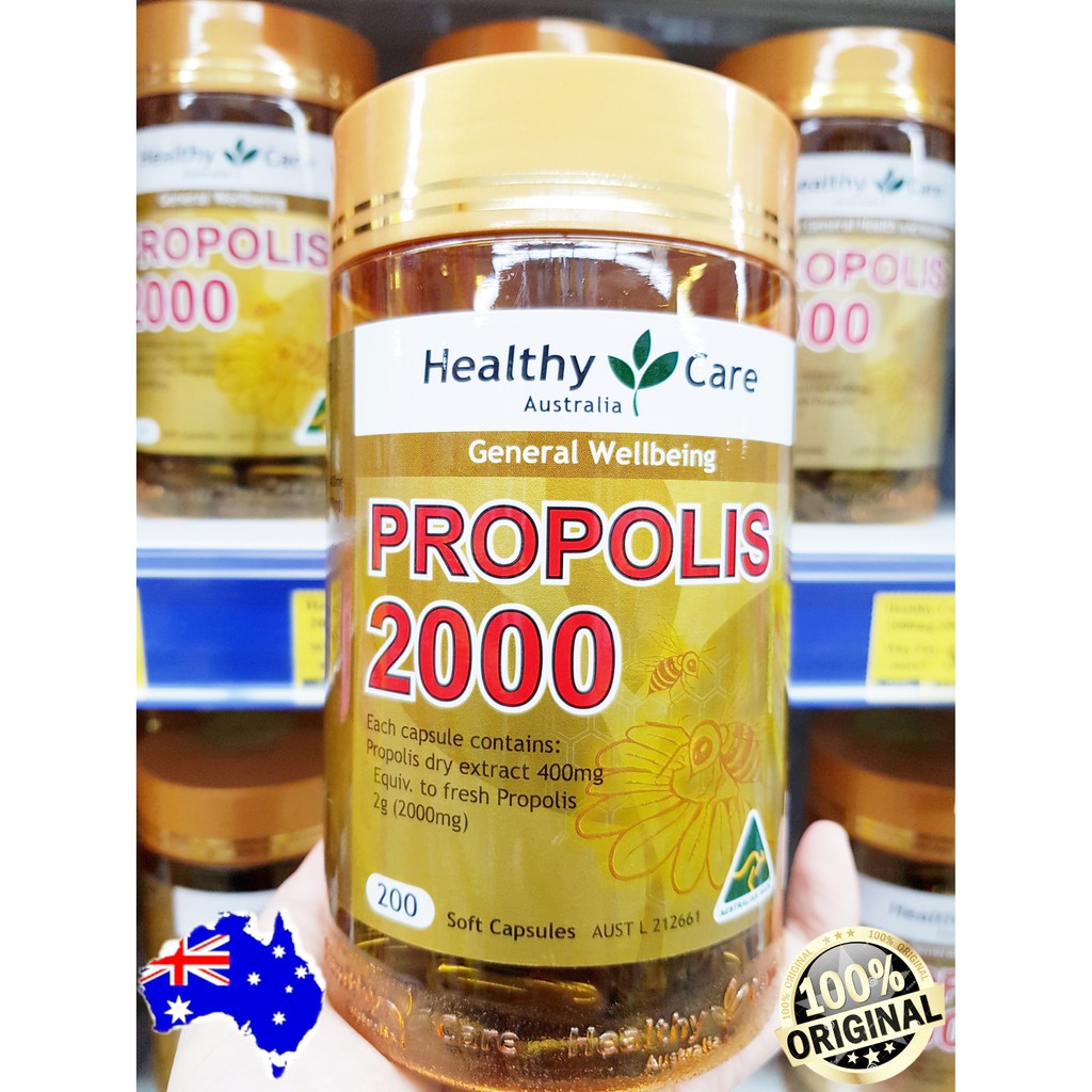 Healthy Care Propolis 2000mg 200 Capsules สารสกัดจากรังผึ้ง | Shopee ...